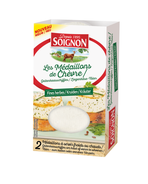 Goat cheese Medallions Fine Herbs, 2x25g — Cooking ingredients | Soignon