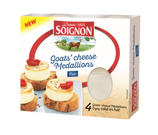 Goat cheese Medallions Plain, 4x25g — Cooking ingredients | Soignon