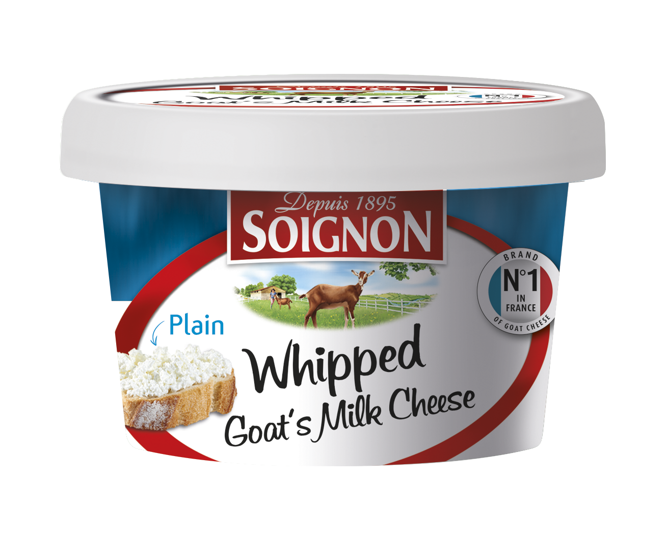 Whipped Goat cheese Plain, 140g — Spreadables | Soignon